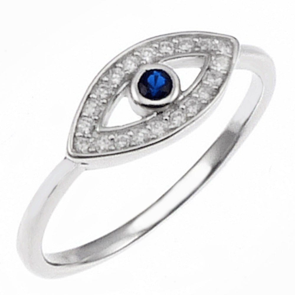Sterling Silver Evil Eye Cubic Zirconia Ring – Silverdepot