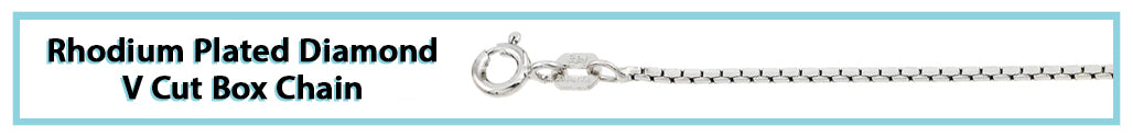 Rhodium Plated Diamond V Cut Box Chain – Silverdepot