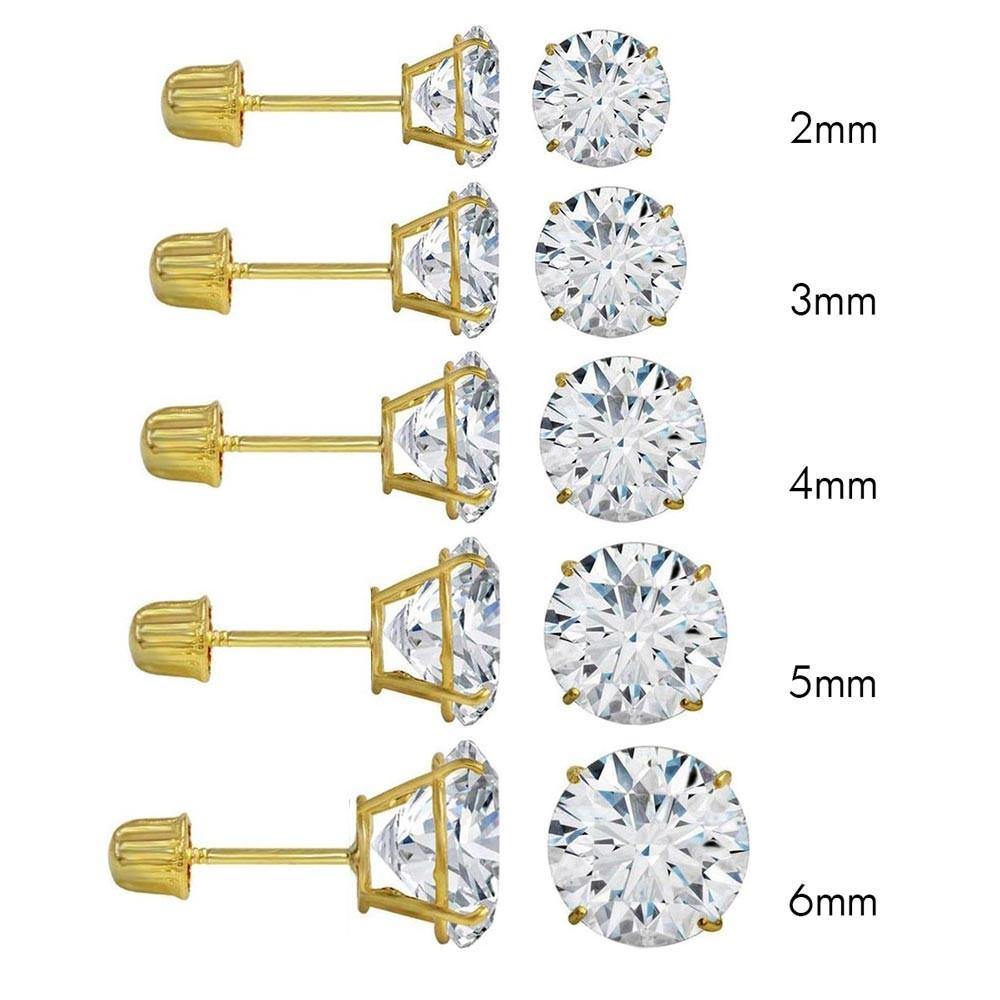 14k Round Shape Stud Earrings – Silverdepot
