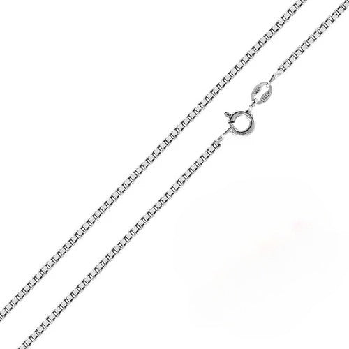 Sterling Silver Italian Solid Rhodium Plated Box Chain 019 - 1mm ...