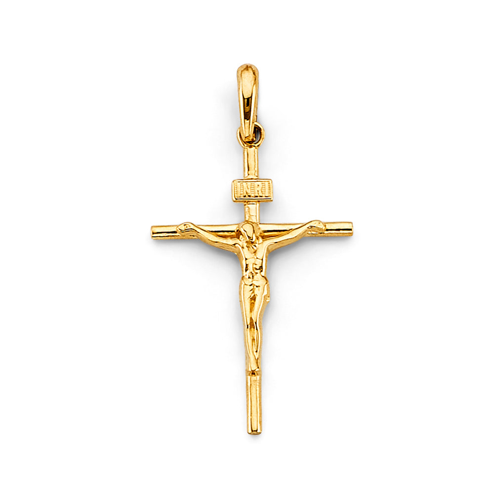 14K Yellow Gold 13mm NR Crucifix Cross Pendant – Silverdepot