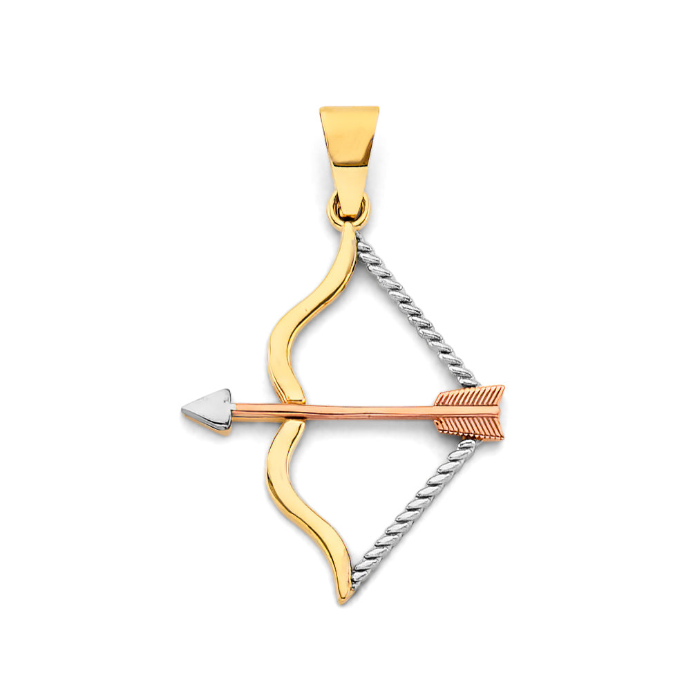 14K Tri Color Gold Bow And Arrow Pendant – Silverdepot