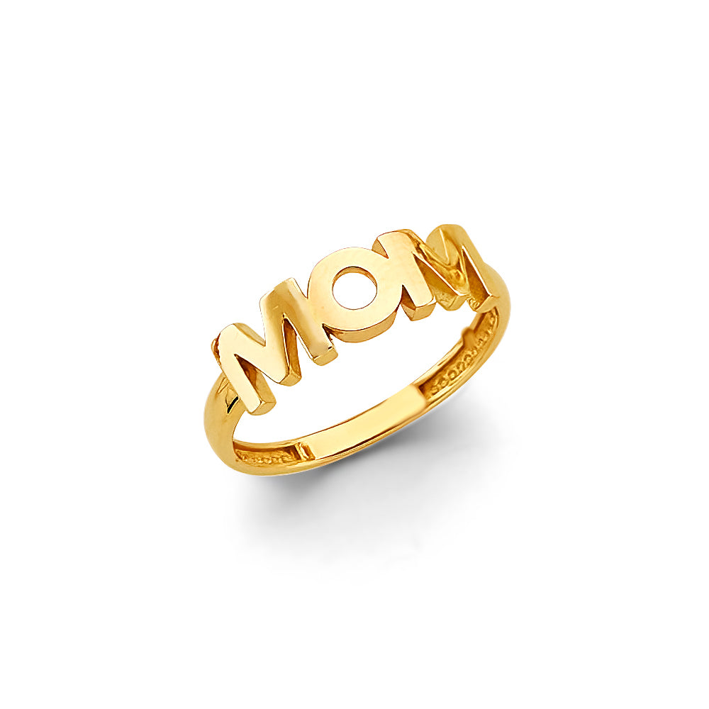 14K Yellow Gold Polish Mom Ring – Silverdepot
