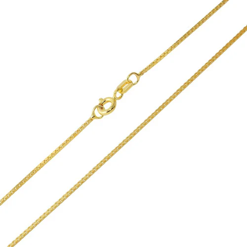 Sterling Silver Gold Plated Box DC Chain – Silverdepot