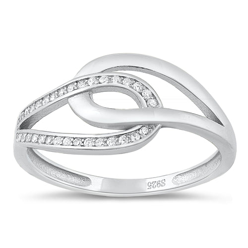Sterling Silver Rhodium Plated Clear CZ Ring-10.6mm – Silverdepot