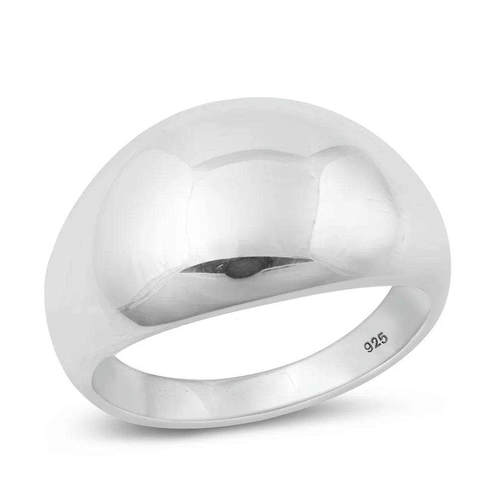 Sterling Silver Polished 13.9mm Dome Ring – Silverdepot