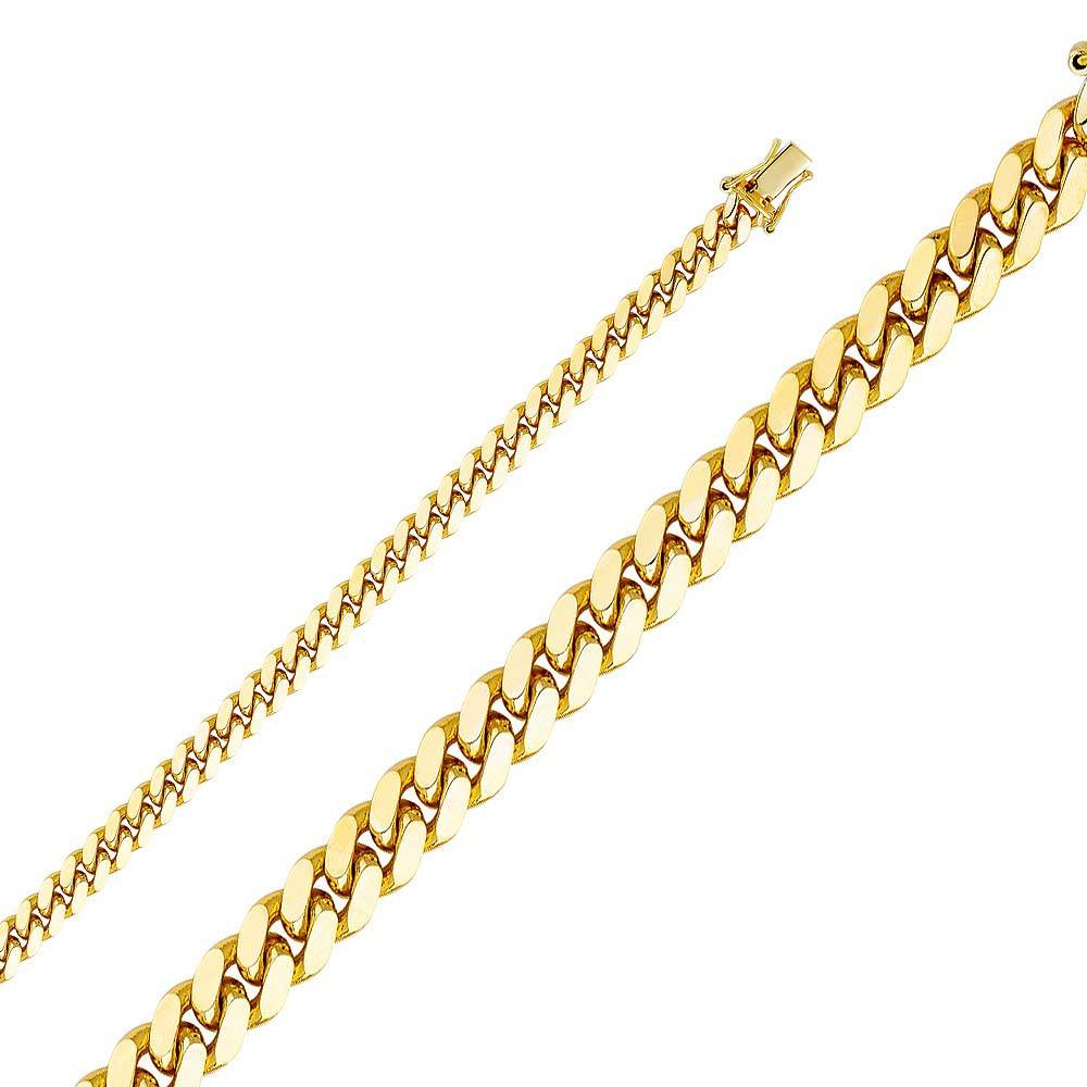 14K Yellow Gold 5.9mm Box With Tongue Miami Cuban Link Assorted Chain ...