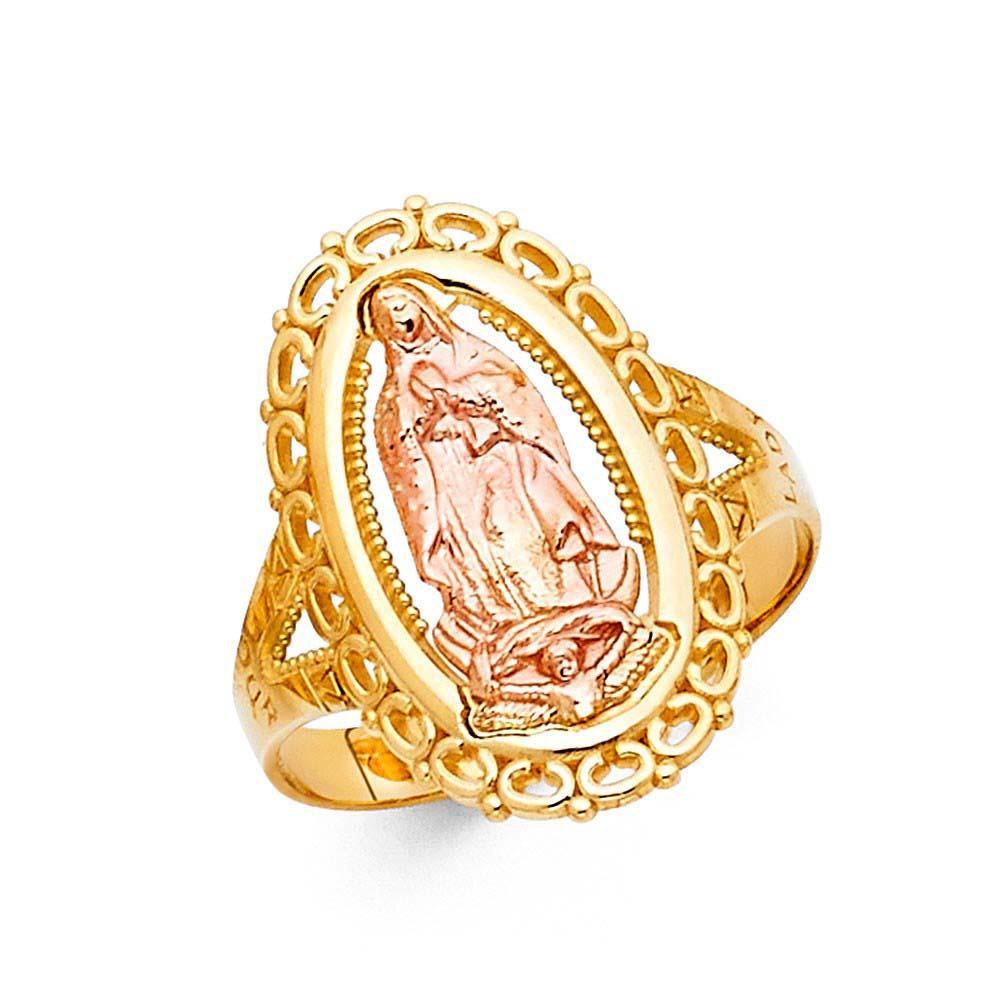 14K Two Tone 20mm Our Lady of Guadalupe Ring – Silverdepot