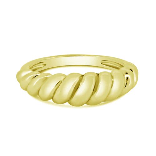 Sterling Silver Gold Plated Croissant Design Ring – Silverdepot