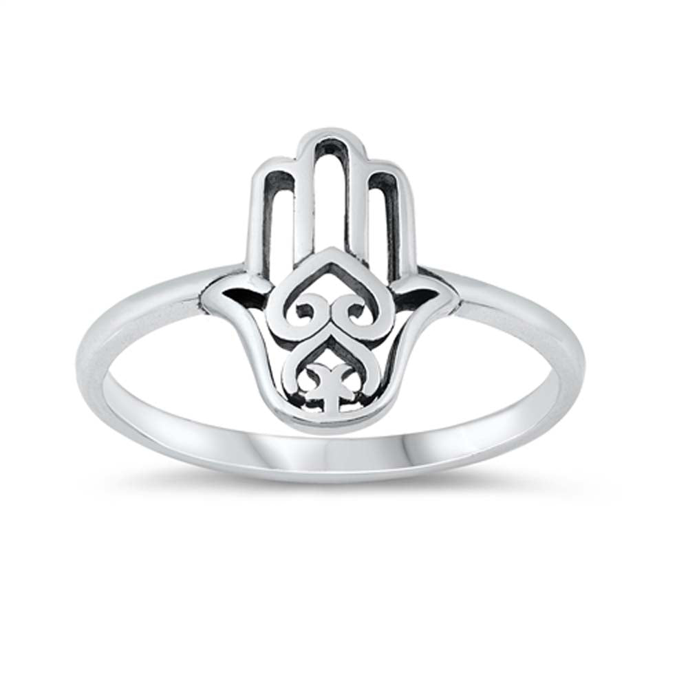 Sterling Silver Oxidized Hand Of God Ring – Silverdepot