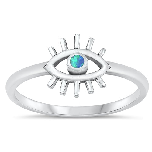 Sterling Silver Oxidized Blue Lab Opal Eye Ring – Silverdepot